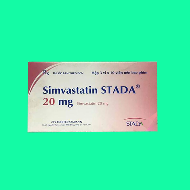 Thuốc Simvastatin STADA 20mg: Công dụng, liều dùng, dụng phụ, giá bán