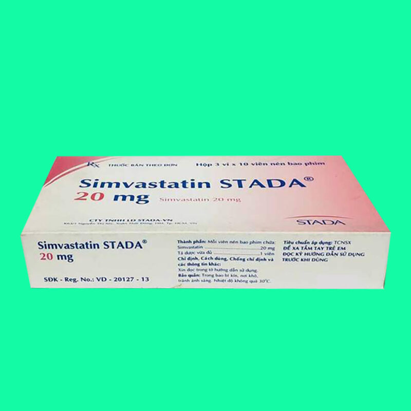 Thuốc Simvastatin STADA 20mg: Công dụng, liều dùng, dụng phụ, giá bán