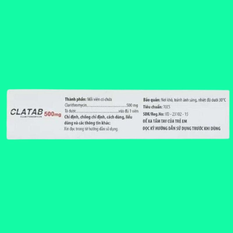 Thuốc Clatab 500: Công dụng, liều dùng, lưu ý tác dụng, giá bán