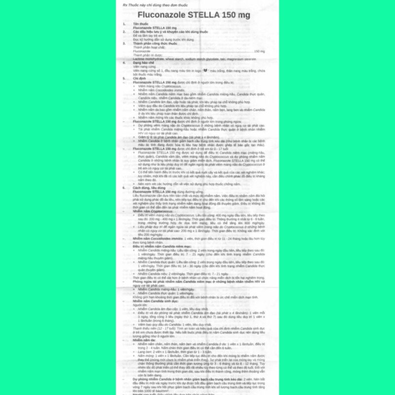 Fluconazol Stada 150 mg là thuốc gì? Có tác dụng gì? Giá bao nhiêu?