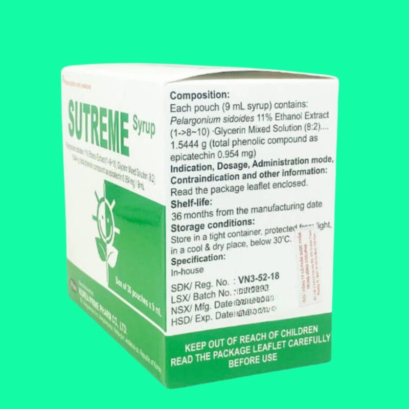 Thuốc Sutreme Syrup là thuốc gì? giá bao nhiêu? Có tác dụng gì? Mua ở đâu?
