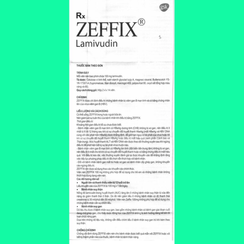 【Đánh giá】 Tác dụng của thuốc Zeffix ? Có tốt không? Giá bao nhiêu?