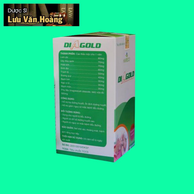 Viên uống hạ đường huyết Diagold: Tác dụng, liều dùng, lưu ý khi sử dụng