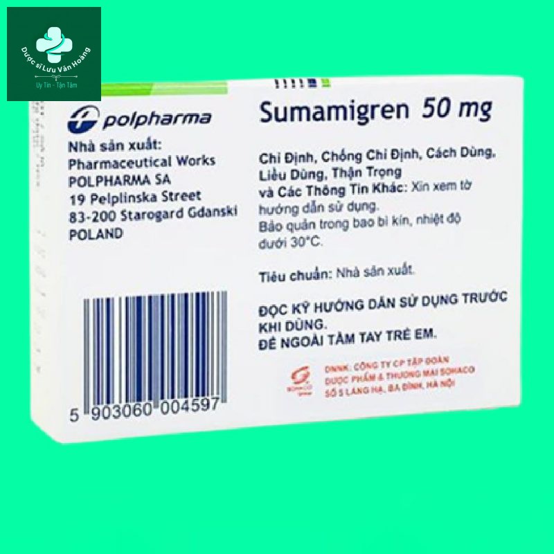 Thuốc Sumamigren 50mg : Công dụng, liều dùng, hướng dẫn sử dụng