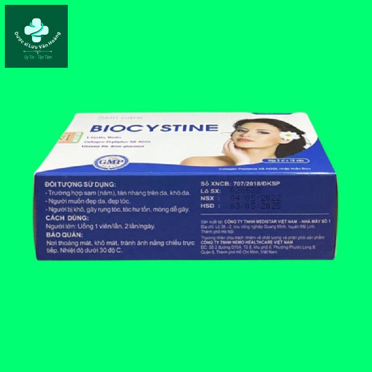 Biocystine viên uống đẹp da, hỗ trợ giảm mụn, tóc đẹp, móng khỏe