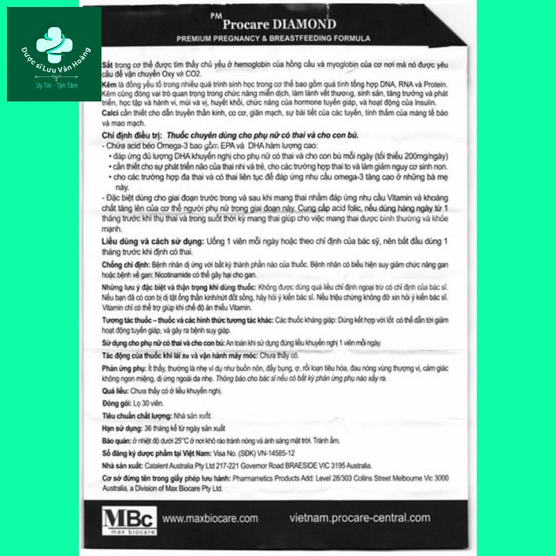 Thuốc PM Procare Diamond tác dụng gì, mua ở đâu, giá bao nhiêu?