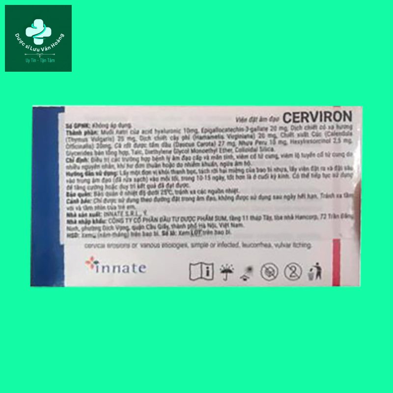 Cerviron: Chỉ định, cách dùng - Dược sĩ Lưu Văn Hoàng