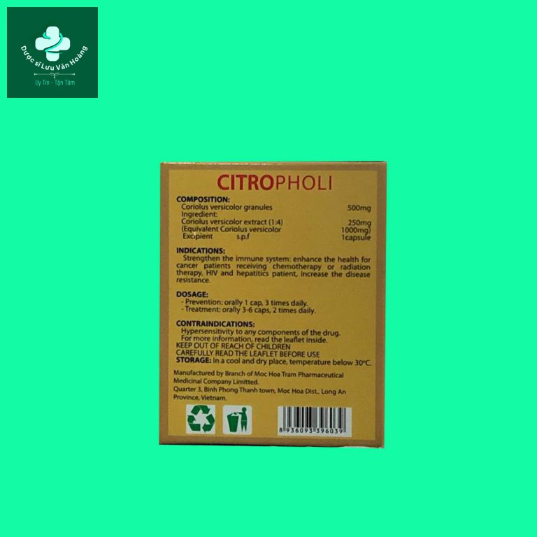 Thuốc Citropholi 500mg giúp tăng cường hệ miễn dịch - Dược sĩ Lưu Văn Hoàng