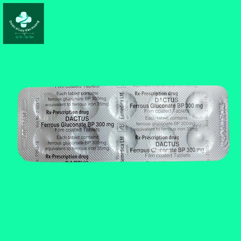 Thuốc Dactus 300mg - điều trị và dự phòng thiếu máu do thiếu sắt