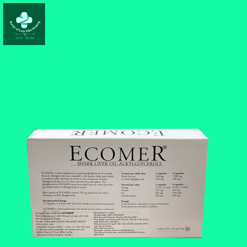 Ecomer 60 viên hỗ trợ tăng cường miễn dịch - Dược sĩ Lưu Văn Hoàng