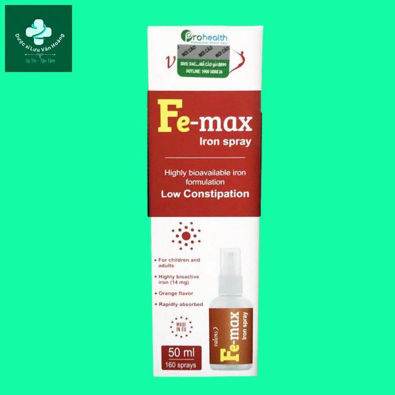 Fe-max Iron Spray ngừa thiếu máu do thiếu sắt - Dược sĩ Lưu Văn Hoàng