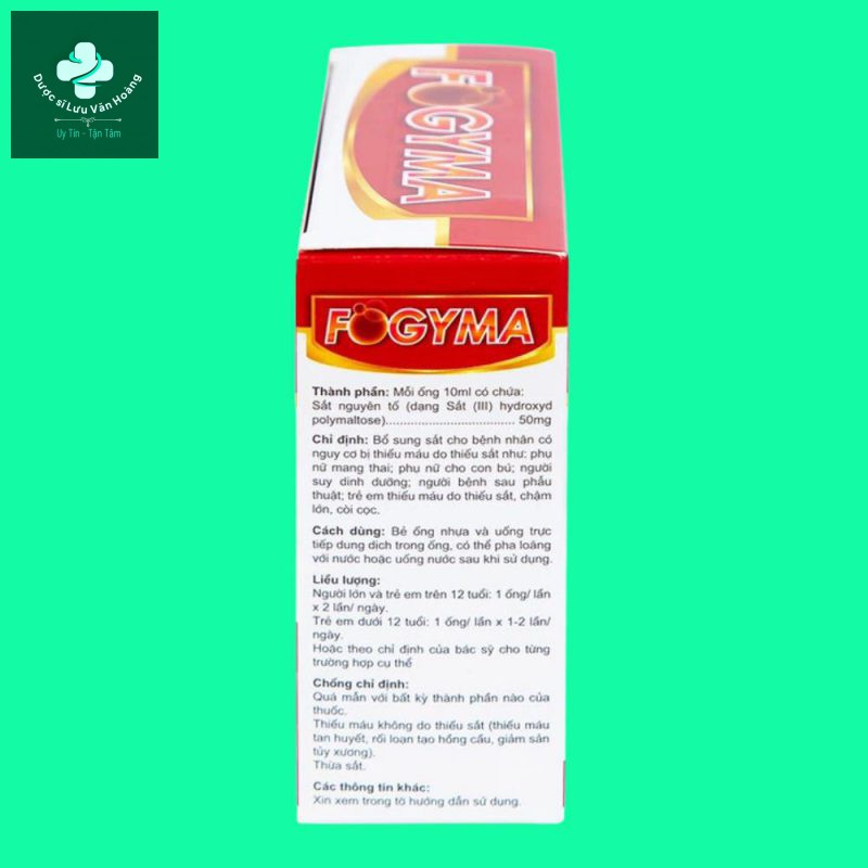 Thuốc Fogyma trị thiếu máu do thiếu sắt - Dược sĩ Lưu Văn Hoàng