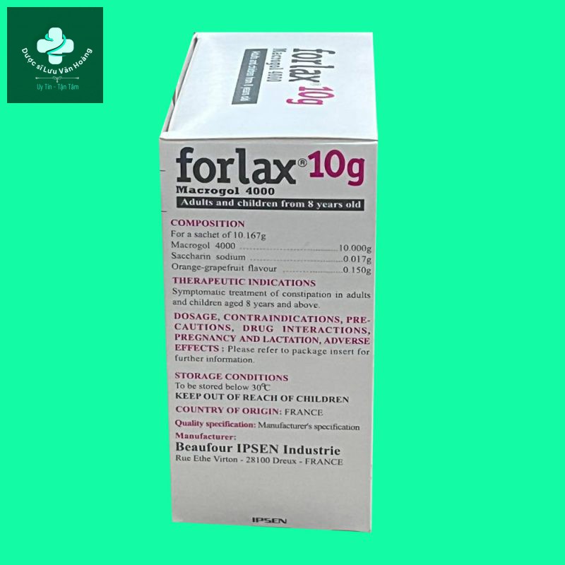 Thuốc Forlax 10g - điều trị táo bón cho người lớn, trẻ em trên 8 tuổi