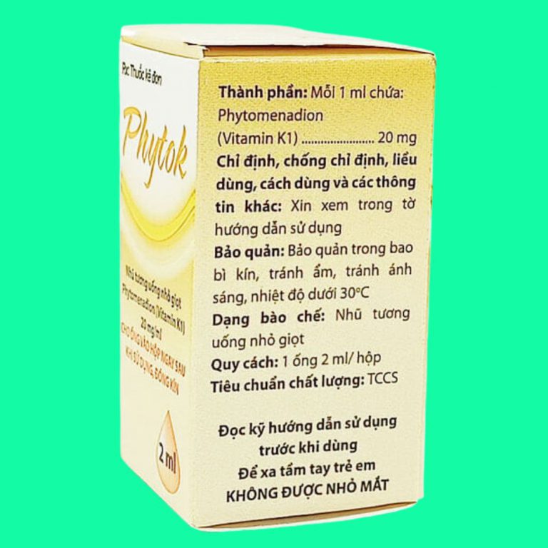 Thuốc Phytok - dự phòng thiếu hụt vitamin K cho trẻ sơ sinh