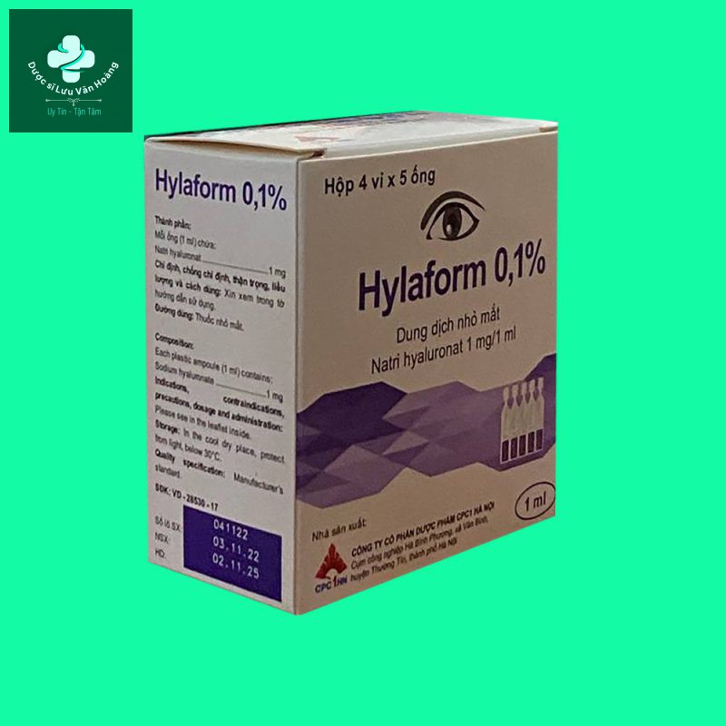 Thuốc Hylaform 0,1% - điều trị hội chứng khô mắt - Dược sĩ Lưu Văn Hoàng