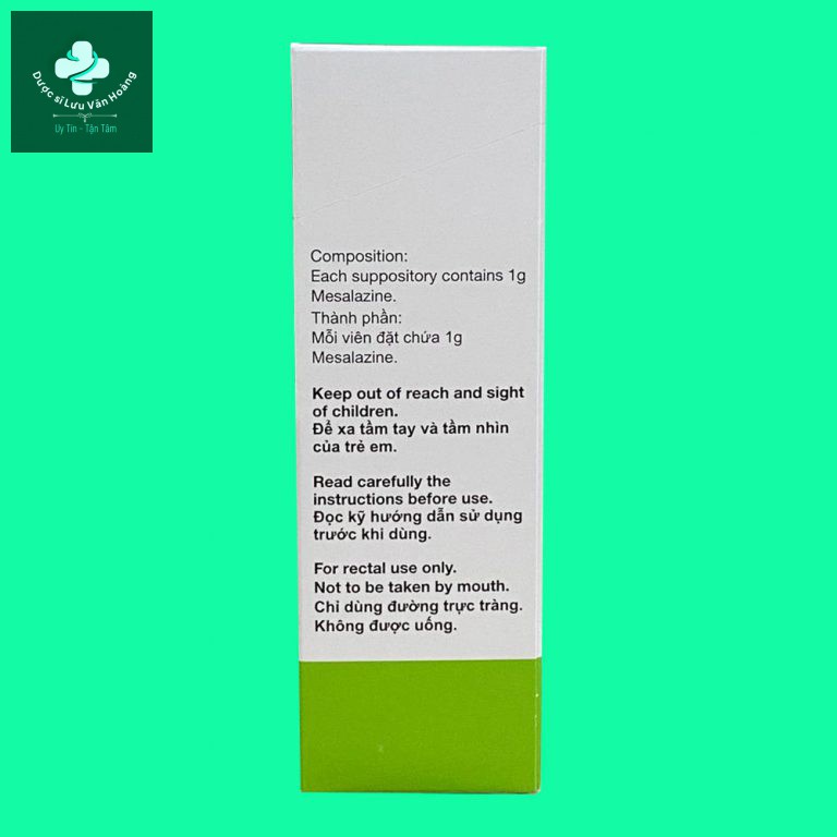Viên đặt Pentasa Suppositories 1g - điều trị viêm trực tràng - Dược sĩ ...