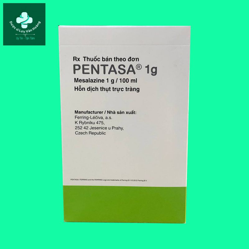 Hỗn dịch thụt trực tràng Pentasa 1g/100ml điều trị viêm loét trực tràng ...