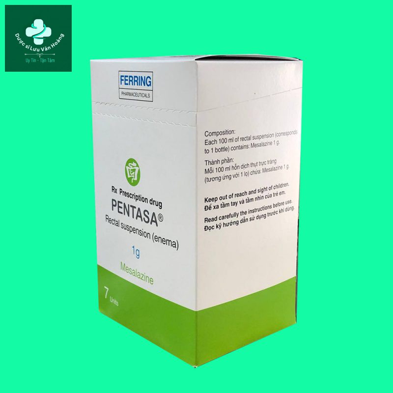 Hỗn dịch thụt trực tràng Pentasa 1g/100ml điều trị viêm loét trực tràng ...