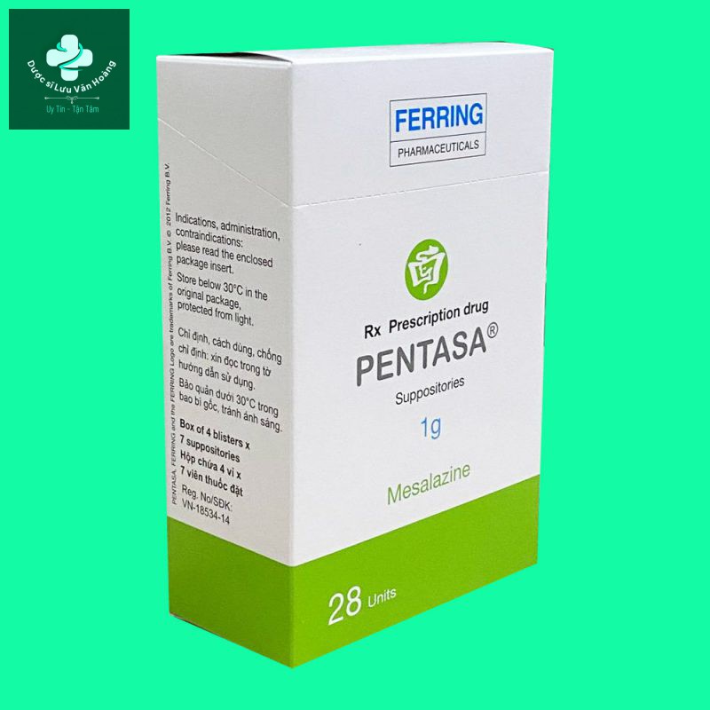 Viên đặt Pentasa Suppositories 1g - điều trị viêm trực tràng - Dược sĩ ...