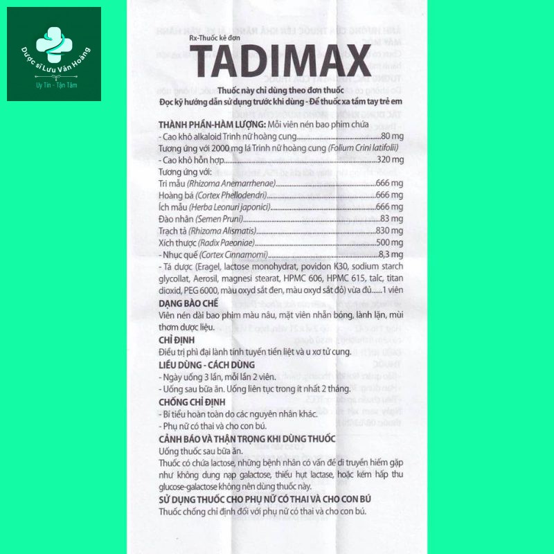 Thuốc Tadimax (Lọ) điều trị phì đại tuyến tiền liệt lành tính - Dược sĩ ...