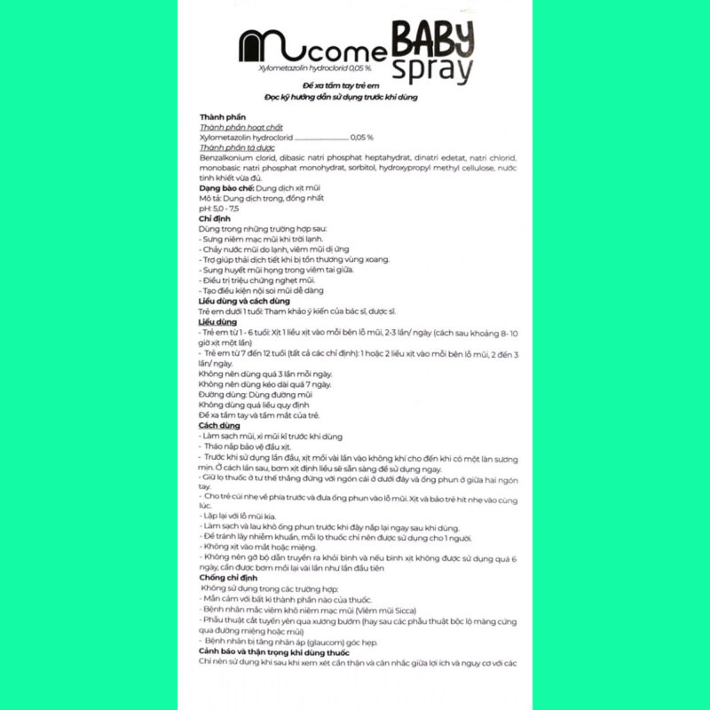 Thuốc Mucome Baby spray - Điều trị viêm mũi dị ứng - Dược sĩ Lưu Văn Hoàng