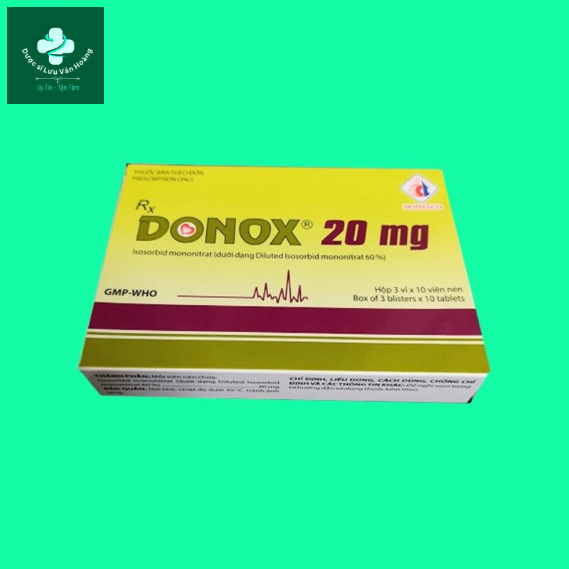 Thuốc Donox 20mg - Điều trị hỗ trợ đau thắt ngực và suy tim sung huyết ...