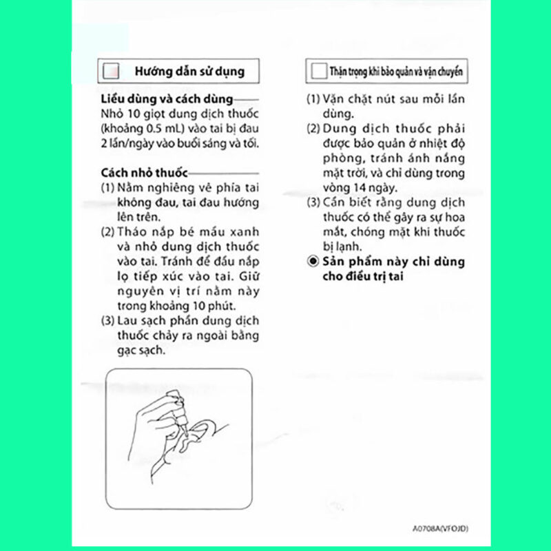 Thuốc Fosmicin-S For Otic Solvent nhỏ tai điều trị nhiễm khuẩn