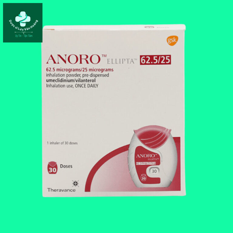 Thuốc Anoro Ellipta 62,5/25Mcg - Điều trị bệnh phổi tắc nghẽn mạn tính (COPD)