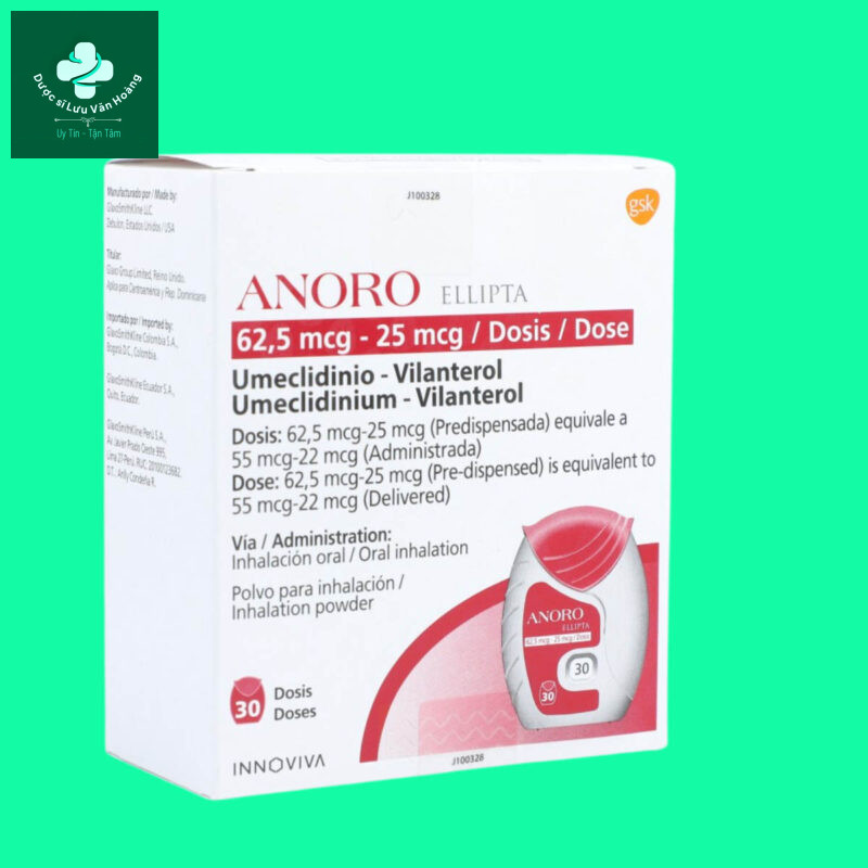 Thuốc Anoro Ellipta 62,5/25Mcg - Điều trị bệnh phổi tắc nghẽn mạn tính ...