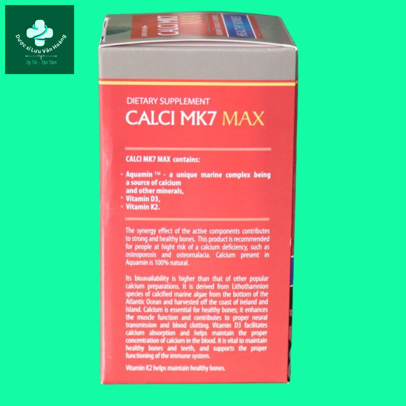 Thuốc Calci MK7 Max hỗ trợ điều trị loãng xương - Dược sĩ Lưu Văn Hoàng