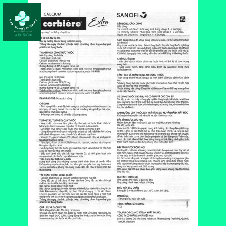 Thuốc Calcium Corbière Extra 10mg: Bổ sung Calci cho bà bầu và trẻ nhỏ ...