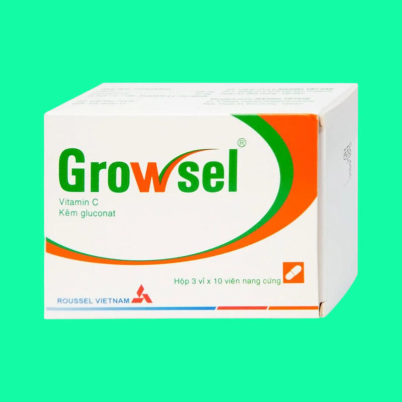 Thuốc Growsel 500mg/ 35mg giúp ngừa, điều trị thiếu kem, vitamin C ...