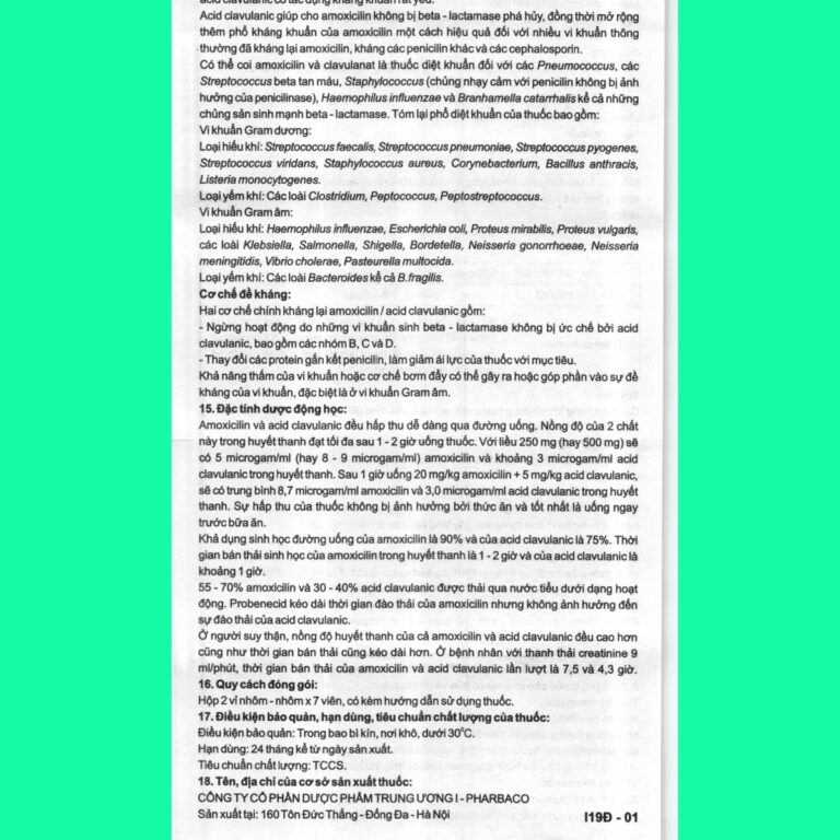 Thuốc Iba-Mentin 1000mg/62,5mg - Điều trị hiệu quả các trường hợp nhiễm ...