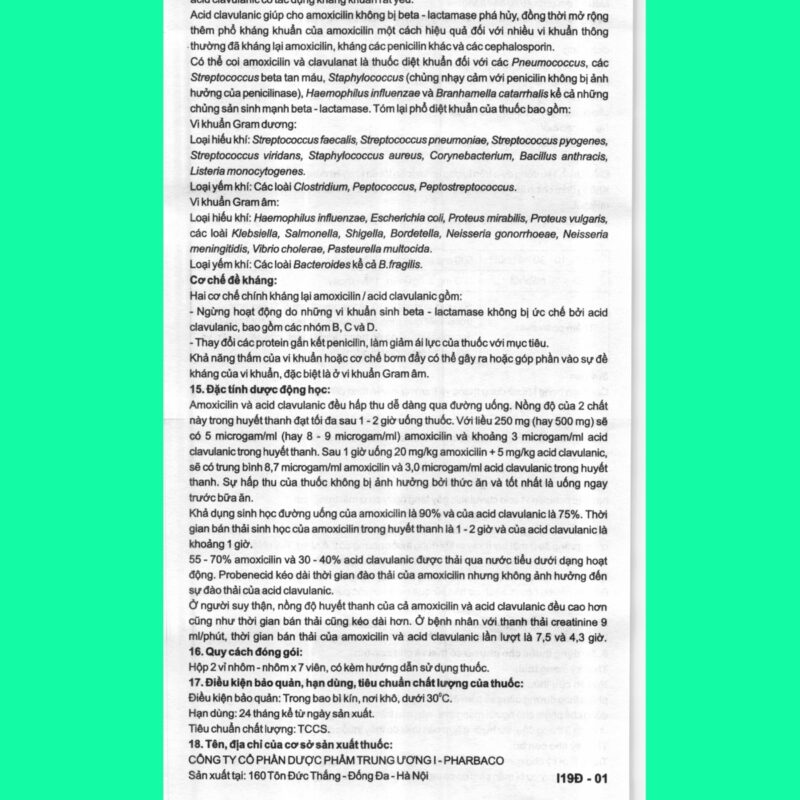 Thuốc Iba-Mentin 1000mg/62,5mg - Điều trị hiệu quả các trường hợp nhiễm ...