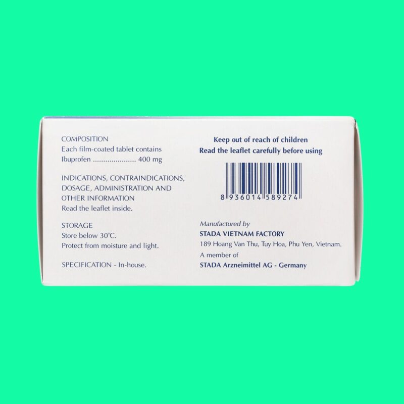 Thuốc Ibuprofen STADA 400mg - Điều trị các triệu chứng đau - Dược sĩ ...