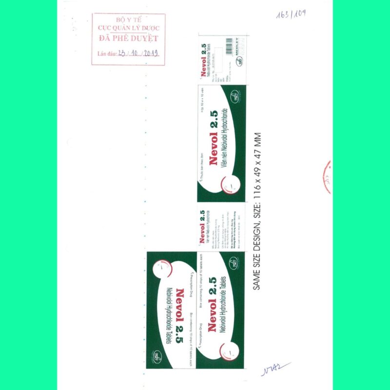 Thuốc Nevol 2.5 Medley - Điều trị tăng huyết áp và suy tim mạn - Dược ...