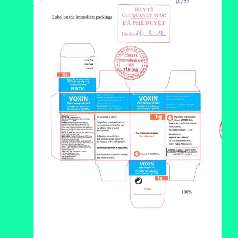 Thuốc Voxin 1g: Điều trị nhiễm khuẩn hiệu quả - Dược sĩ Lưu Văn Hoàng