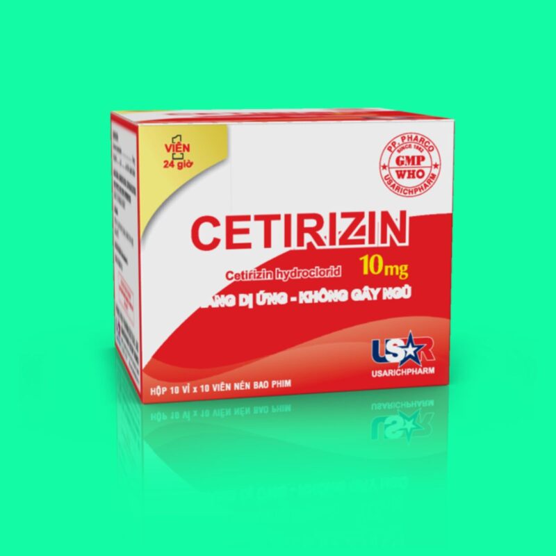 Thuốc Cetirizin 10mg Usarichpharm điều trị các triệu chứng dị ứng ...
