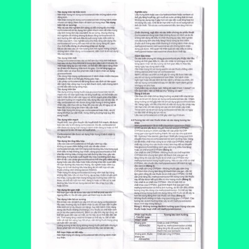 Thuốc Depo-Medrol 40mg: Chống viêm và ức chế miễn dịch - Dược sĩ Lưu ...