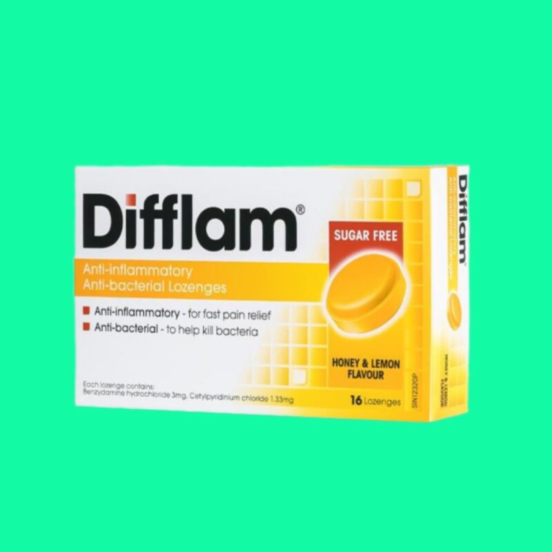 Viên ngậm kháng viêm Difflam vị chanh-mật ong (không đường) - Dược sĩ Lưu Văn Hoàng