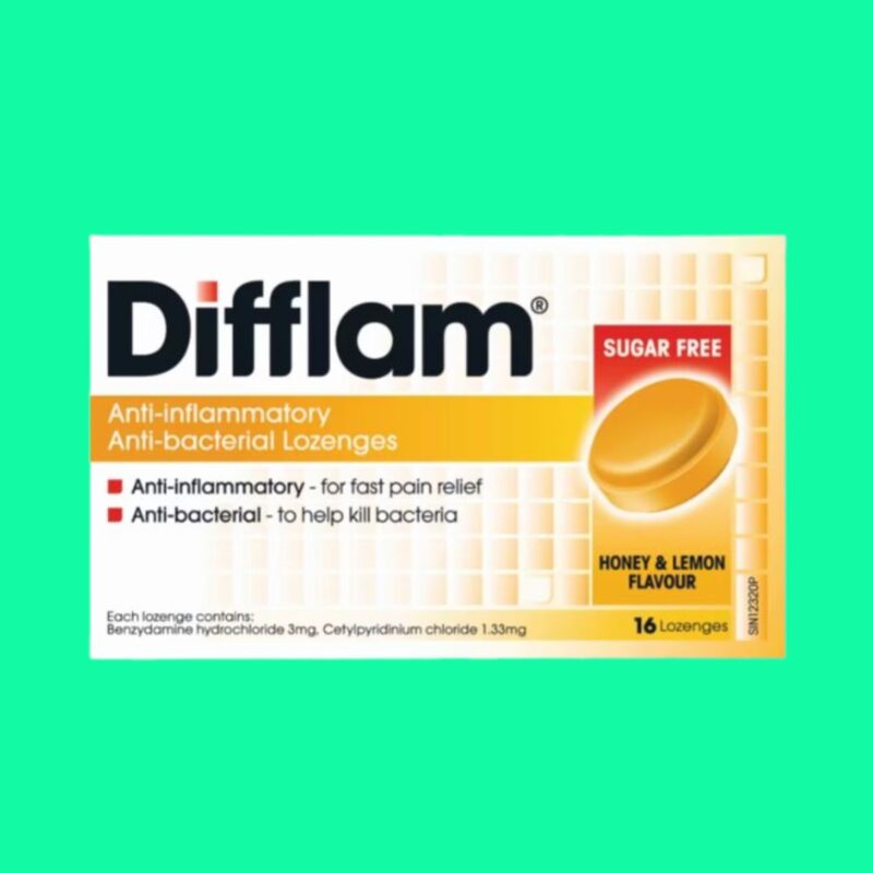 Viên ngậm kháng viêm Difflam vị chanh-mật ong (không đường) - Dược sĩ Lưu Văn Hoàng