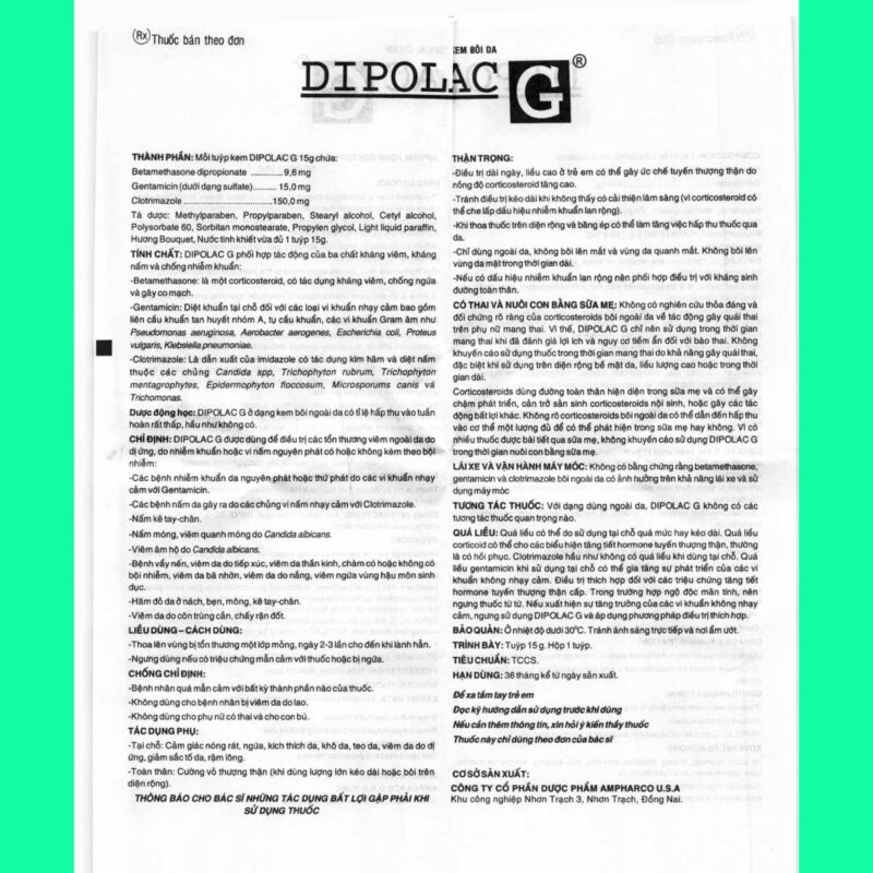Thuốc Dipolac G điều trị chàm, vảy nến, viêm da - Dược sĩ Lưu Văn Hoàng