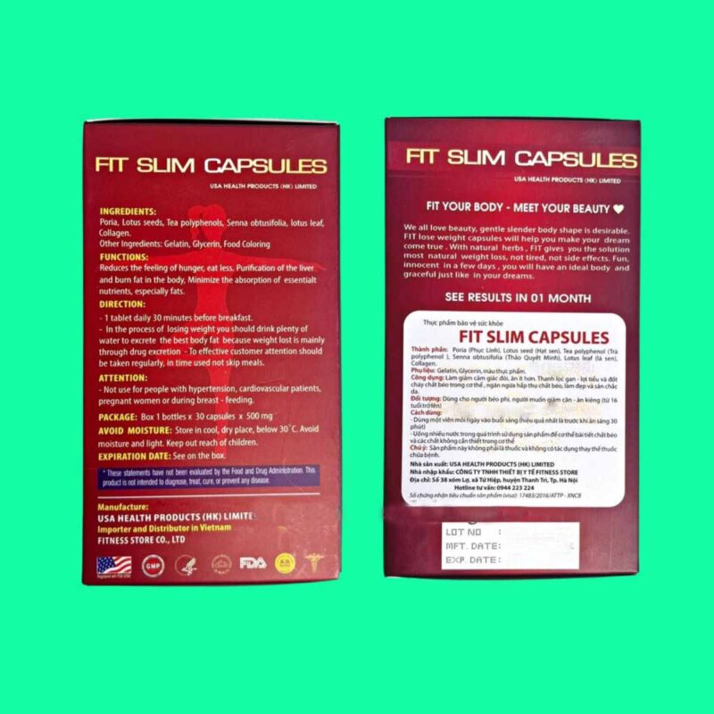 Thuốc giảm cân Fit Slim Capsules giúp đốt cháy chất béo - Dược sĩ Lưu ...
