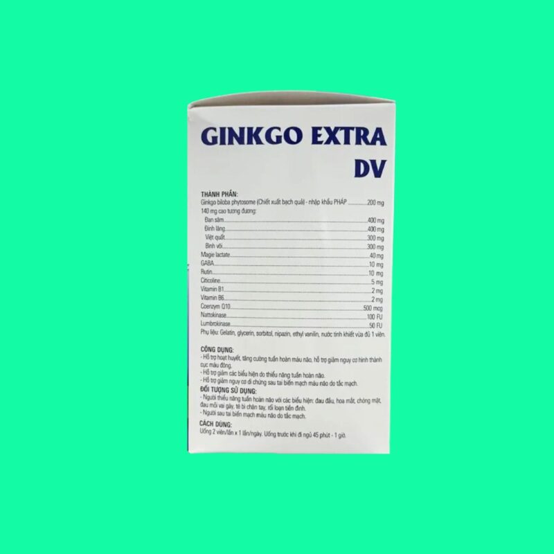 Ginkgo Extra DV cải thiện trí nhớ, tăng cường tuần hoàn máu não - Dược ...