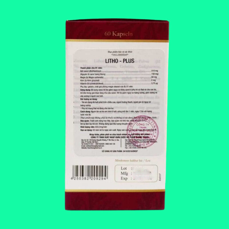 Thuốc Litho Plus 60 viên là thuốc gì? Giá bao nhiêu? - Dược sĩ Lưu Văn ...