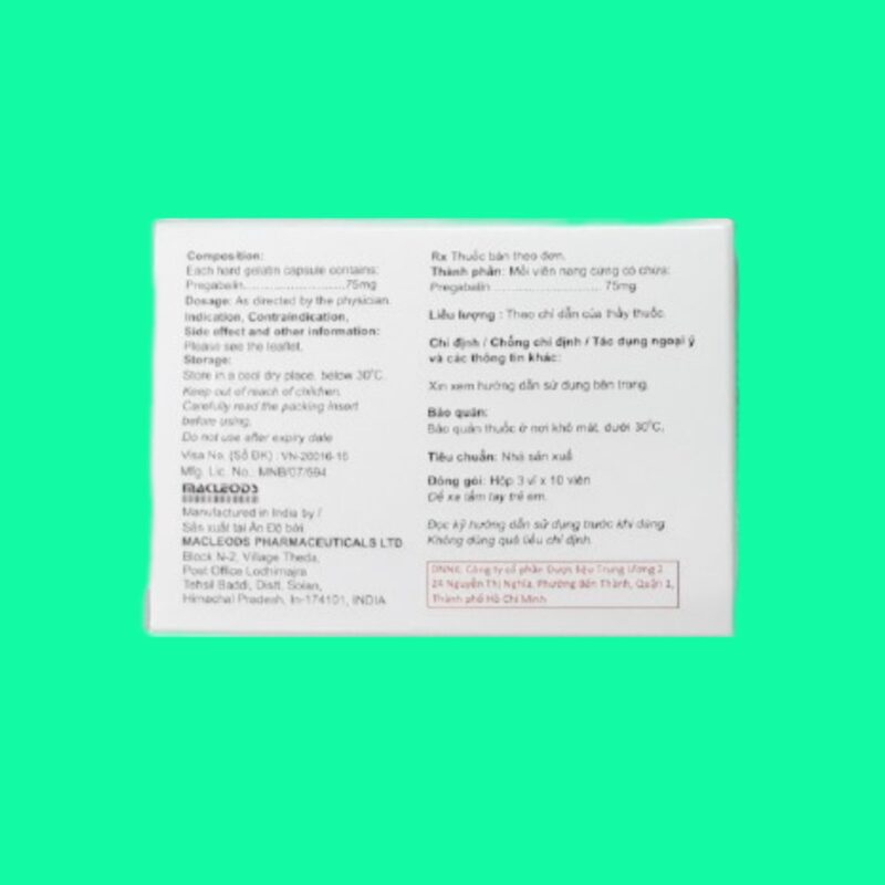 Thuốc Regabin 75: Điều trị đau thần kinh có nguồn gốc trung ương - Dược ...