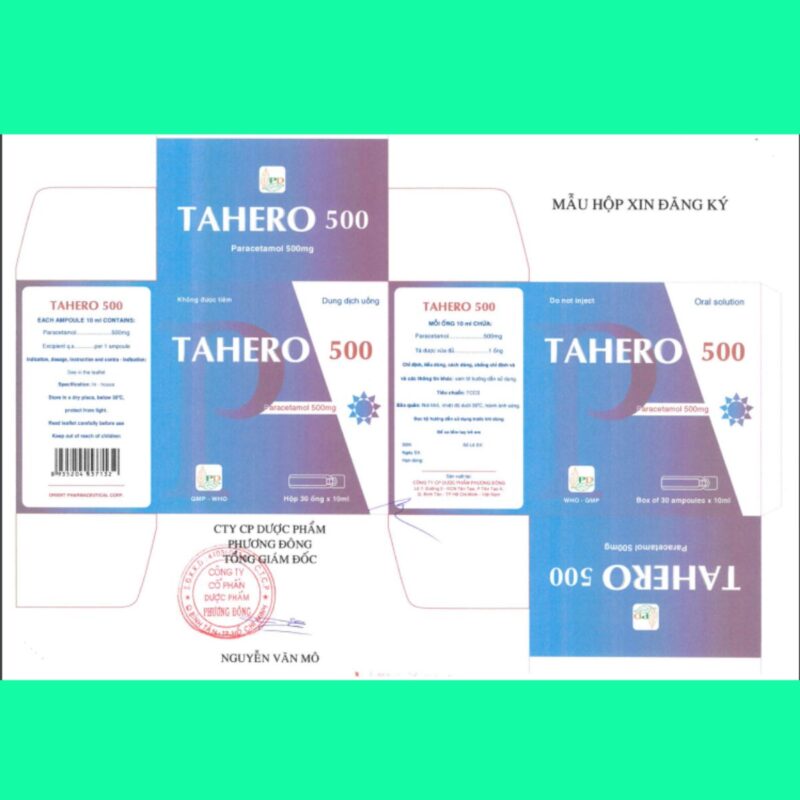 Thuốc Tahero 500 giúp hạ sốt, giảm đau - Dược sĩ Lưu Văn Hoàng