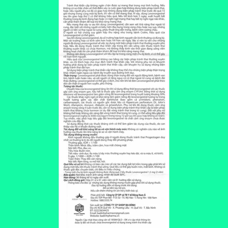 Victoria One Step: Thuốc tránh thai khẩn cấp 72 giờ - Dược sĩ Lưu Văn Hoàng