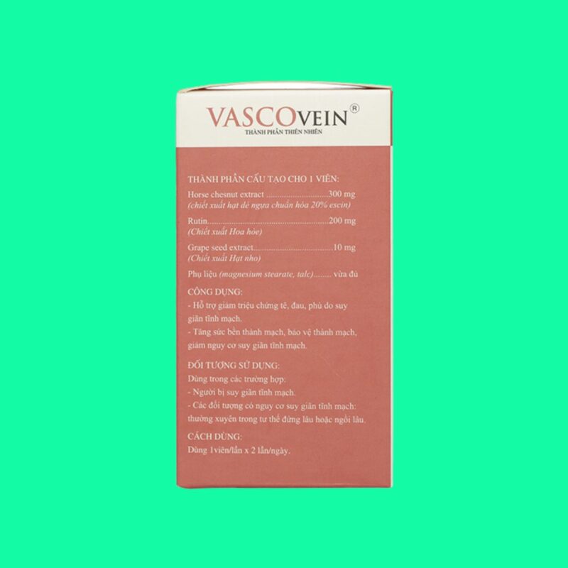 Viên uống Vascovein hỗ trợ điều trị giãn tĩnh mạch - Dược sĩ Lưu Văn Hoàng