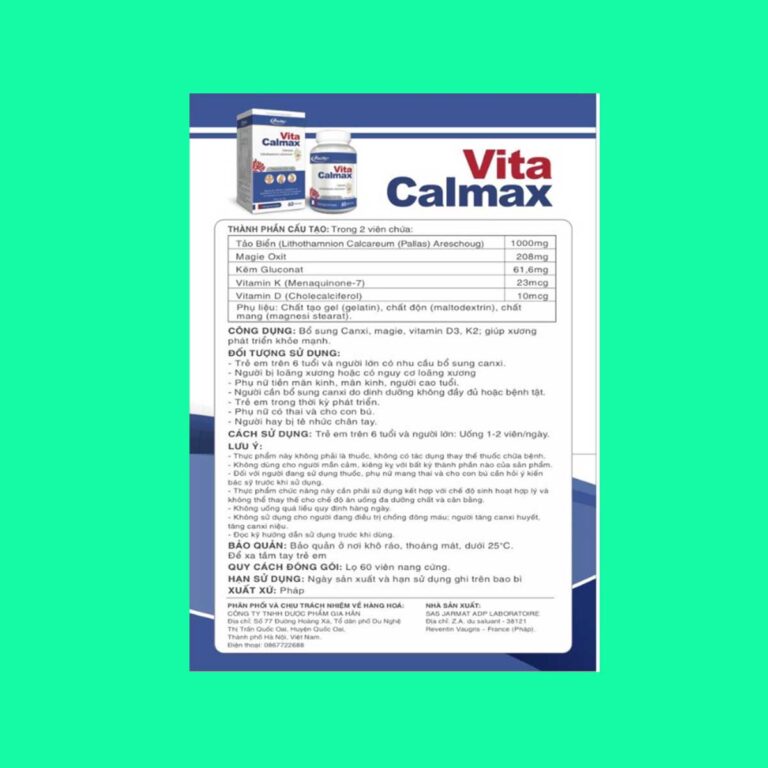 Vita Calmax: Viên uống bổ sung Canxi đến từ Tảo biển - Dược sĩ Lưu Văn ...